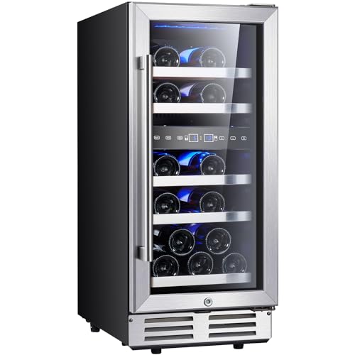 STAIGIS 29 Bottle Compressor Wine Cooler Refrigerator, 15 inch Wine Fridge Freestanding Dual Zone for Home, Kitchen and Bar, Digital Temperature Control