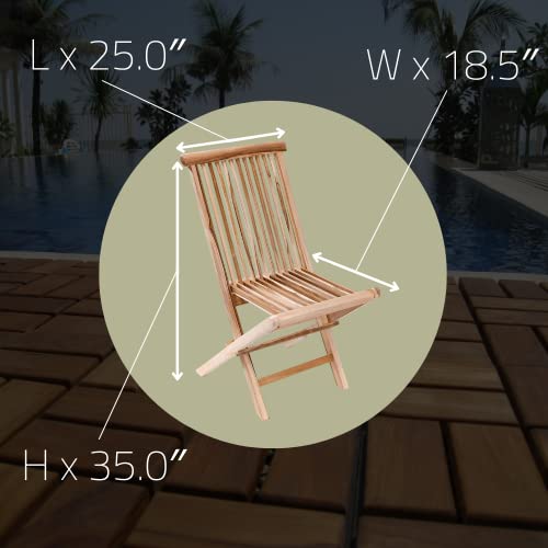 Nordic Style Folding Chair for Indoor and Outdoor Use - Patio, Balcony, Dining (Natural Finish, Beige)