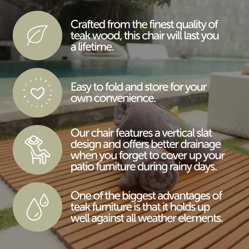 Nordic Style Folding Chair for Indoor and Outdoor Use - Patio, Balcony, Dining (Natural Finish, Beige)