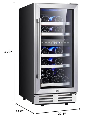 STAIGIS 29 Bottle Compressor Wine Cooler Refrigerator, 15 inch Wine Fridge Freestanding Dual Zone for Home, Kitchen and Bar, Digital Temperature Control