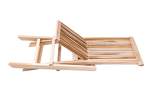Nordic Style Folding Chair for Indoor and Outdoor Use - Patio, Balcony, Dining (Natural Finish, Beige)