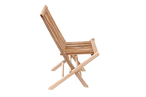 Nordic Style Folding Chair for Indoor and Outdoor Use - Patio, Balcony, Dining (Natural Finish, Beige)