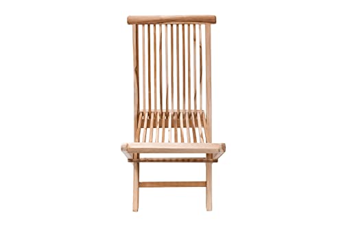 Nordic Style Folding Chair for Indoor and Outdoor Use - Patio, Balcony, Dining (Natural Finish, Beige)