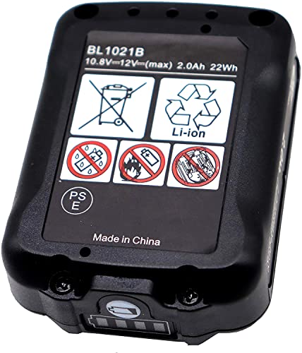 CNBY 2 Pack BL1021B BL1016 2,0Ah 12V/10.8V Battery Replace for Makita 12V Max CXT Lithium-Ion Battery BL1021B BL1016 BL1041B 197339-1 197406-2 BL1040 BL1040B BL1015B