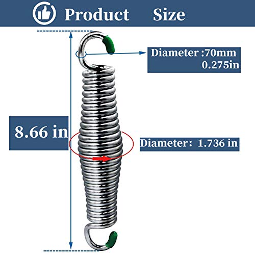 2Pack Premium Porch Swing Springs,1300lb Heavy Duty Springs, Rust Resistant Swing Springs, Spring for Swing Hammock Hanging Chair Spring for Hammock spring,Porch Swings,Indoor Outdoor Hanging Kit
