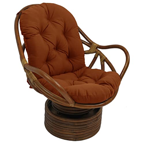 Blazing Needles Indoor/Outdoor Tufted Seat/Back Chair Cushion, 48" x 24", Cinnamon