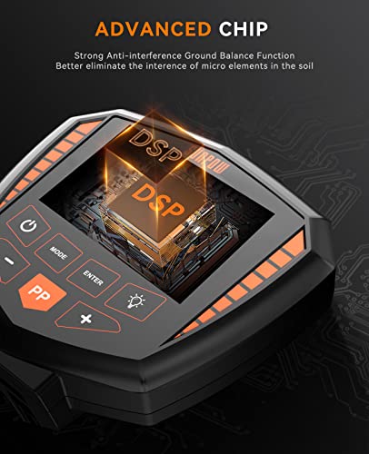 SUNPOW Metal Detector, IP68 Waterproof Coil, Identify 9 Types of Metals, High Accuracy, 10 Inch Detection Depth, 5 Modes, Strong Anti-Interference, Suitable for Adults and Kids (OT-MD07)