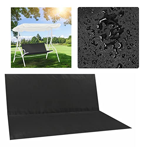 Waterproof Swing Covers for Outdoor Patio Swing Chair,Porch Bench Sling Chair Replacement Fabric Swing Cushion Black (45.3“X19 X19)