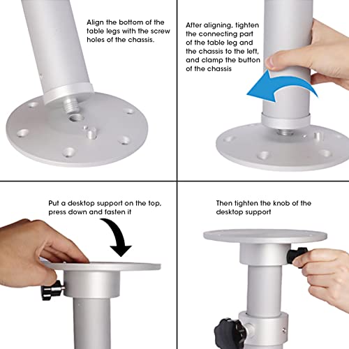 Adjustable Table Leg, Frosted 445β685mm Aluminum Alloy Removable Telescopic RV Table Stand for Boats for Balconies for Camper