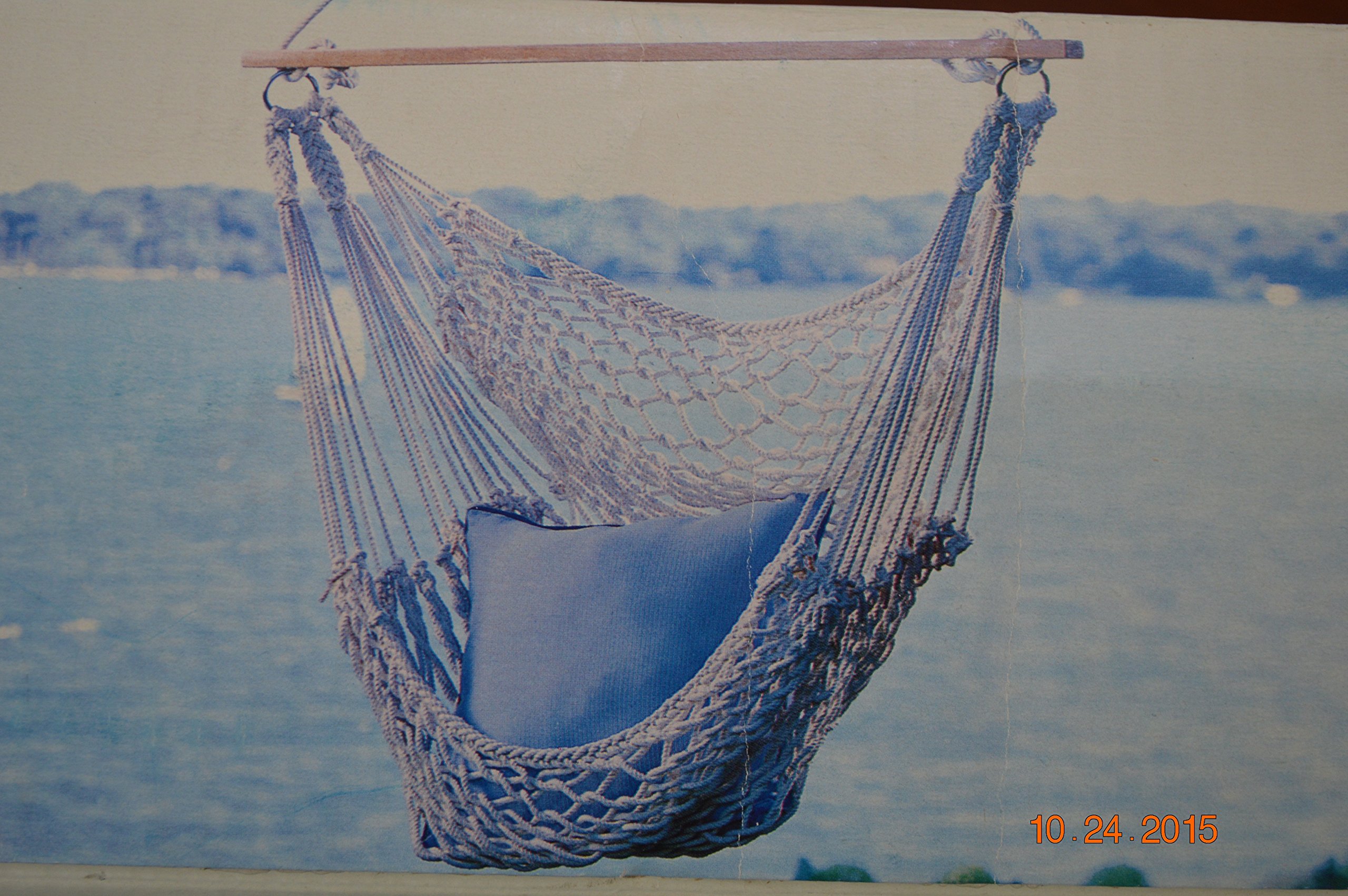 Gifts & Decor Cotton Rope Hammock Cradle Chair with Wood Stretcher