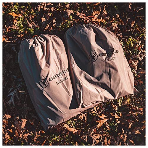 Gazelle Tentsā¢, G5 5-Sided Gazebo Footprint, 300D, Waterproof Ground Tarp, 5 Tack Down Stakes, GA107