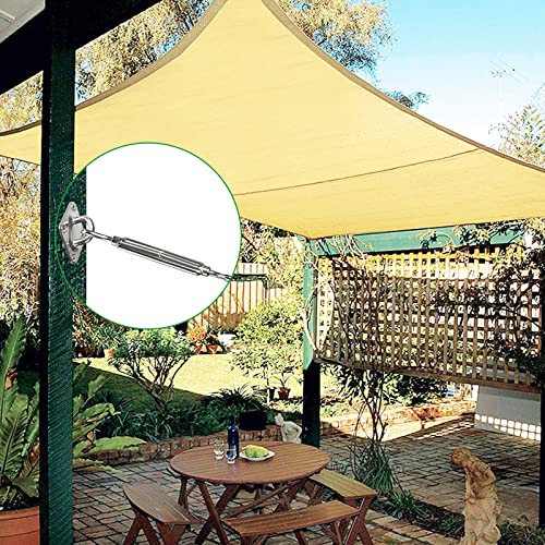 Ollieroo Shade Sail Hardware Kit for Rectangle and Square Sun Shade Sail Installation 8 Inches Silver