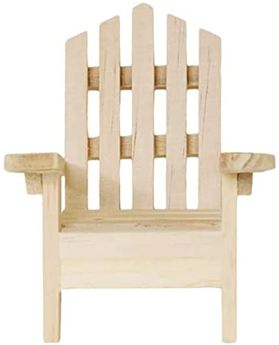 Multicraft Beach Adirondack Chair Miniature Wood for Dollhouses, Displays, Crafting, & DIY - 5 Inches - Set of 4, Brown, Medium
