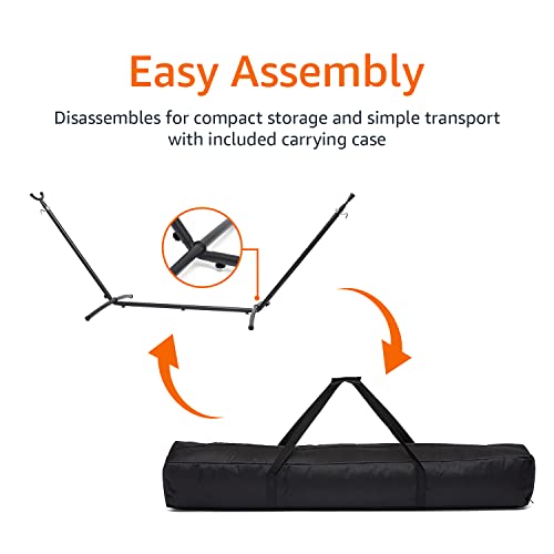 Amazon Basics Heavy-Duty Hammock Stand, Includes Portable Carrying Case, 9-Foot, Black