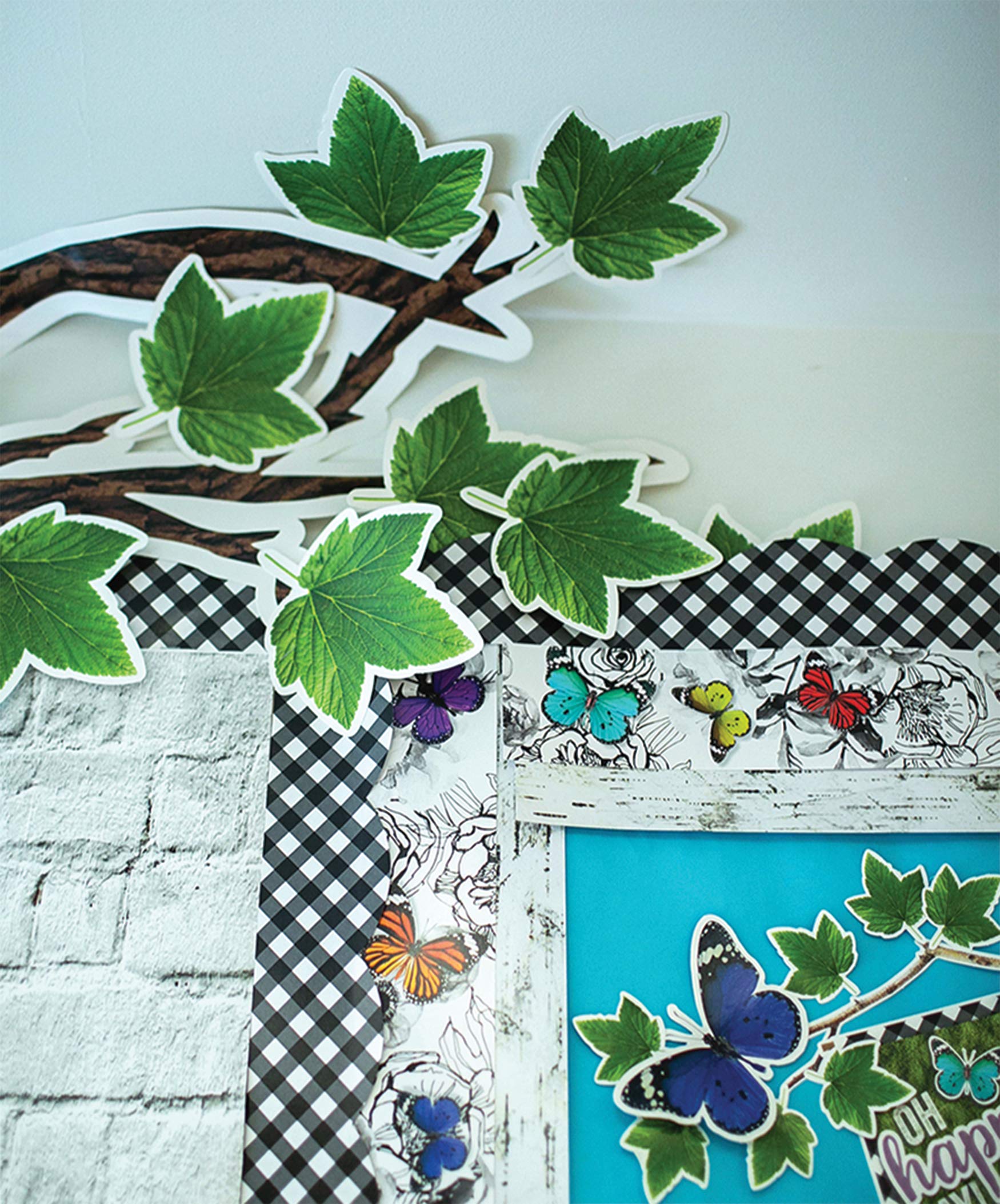 Schoolgirl Style Woodland Whimsy Green Leaves Cutouts, 36 Leaf Cutouts For Bulletin Board & Classroom Decor, Spring Greenery Classroom Cut-outs, Cutouts For Classroom Summer Bulletin Board Decorations