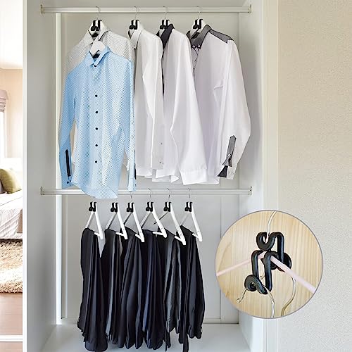 DTOWER Clothes Hanger Connector Hooks Resin Closet T-Shirt Belt Tie Hat Scarf Cascading Space Saving Clip Portable Bedroom Kit, 20Pcs