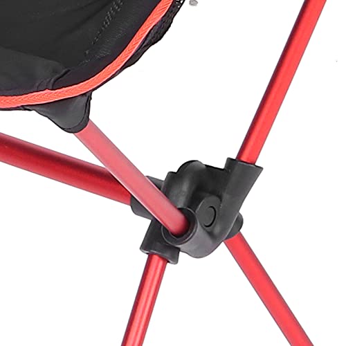 DAUERHAFT Outdoor Camping Chair, Wide Uses Aluminum Alloy Portable Chair Simple Operation Nylon Mesh with A Stable Four Arm Design for Barbecue(Bright Red)
