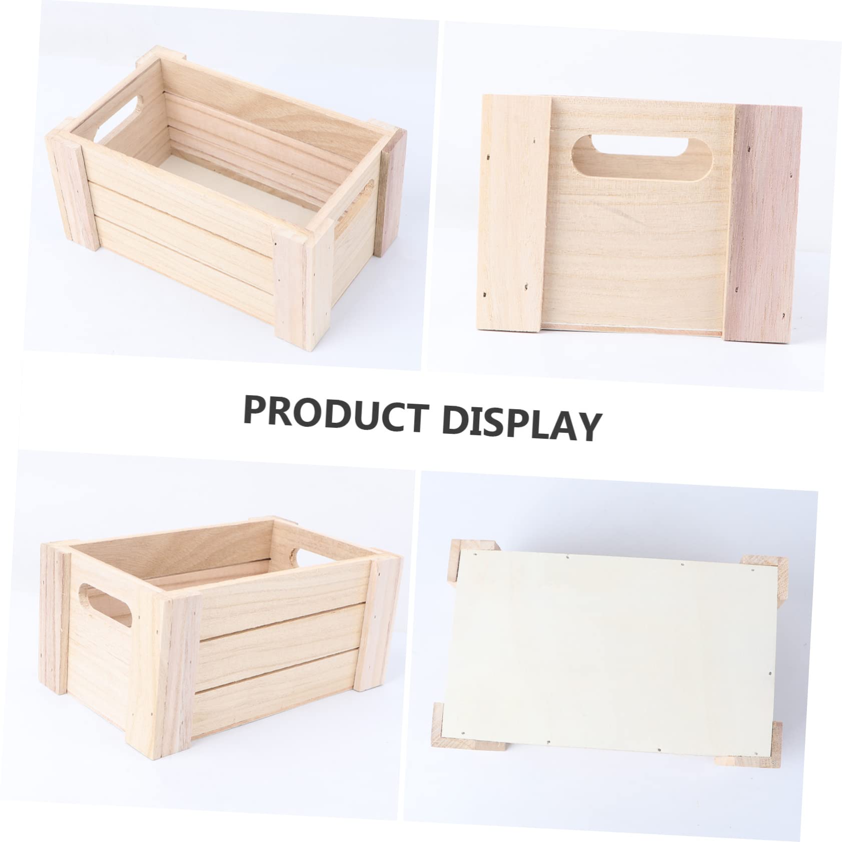 FUNOMOCYA 1pc Wooden Desktop Storage Basket Wood Desk Containers for Fruit Rustic Storage Bins Table Organizer Wood Nesting Storage Box Rustic Wood Crates Wooden Table Storage Box Organizer