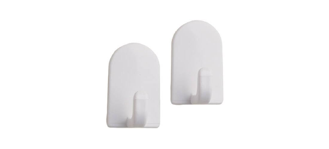 InterDesign Self-Adhesive Mini Hook, White, Set of 6
