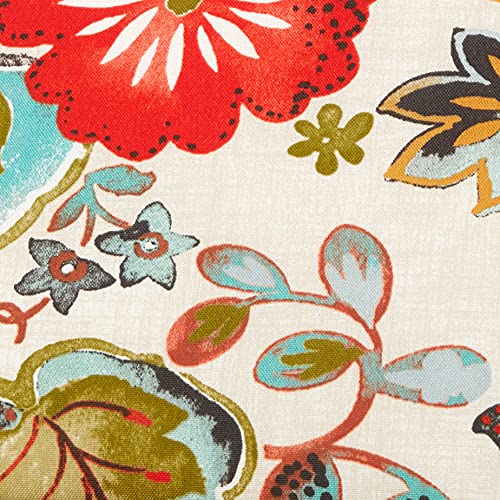 Pillow Perfect Outdoor/Indoor Alatriste Ivory Squared Corners Chair Cushion, 36.5" x 18" x 3”, Floral,Green