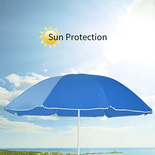 ARLIME Double Folding Beach Chairs, Outdoor Picnic Portable Loveseat Chairs with Removable Umbrella & Mini Table Carrying Bag, Camping Chair for Patio, Pool, Park (Turquoise)