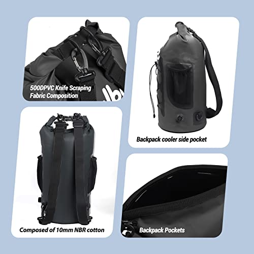 Iculbag Small Cooler Backpack Insulated Waterproof 20L/25Cans Backpack Coolers Insulated Leak Proof Roll Top Outdoors Ice Lunch Bags for Men Women Beach Camping Hiking Picnic Travel 18 Hours Cooling