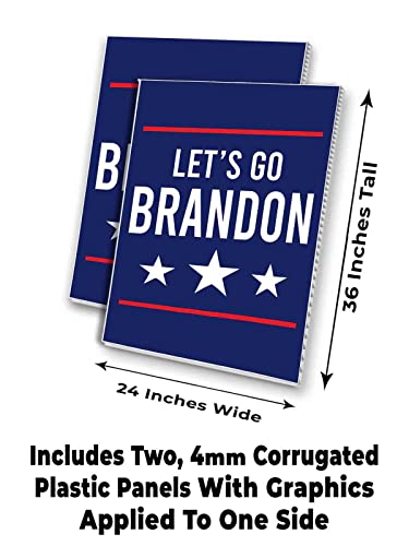 Let's Go Brandon (24" x 36") 4Mm Corrugated Plastic Panel, Graphics Applied to 1 Side (Pk of 2) | Trump, Biden, Political, MAGA, Republican, FJB