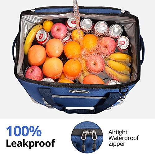 Maelstrom Collapsible Soft Sided Cooler - 75 Cans Extra Large Lunch Cooler Bag Insulated Leakproof Camping Cooler, Portable for Grocery Shopping, Camping, Tailgating and Road Trips,Blue