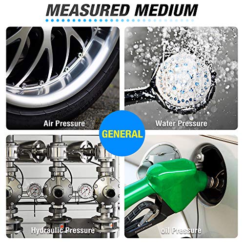 MEANLIN MEASURE 0~60Psi Plastic Frame 1/4" NPT Start and Clean Filter Pressure Gauge,Suitable for Swimming Pool, spa, Aquarium,Lower Mount