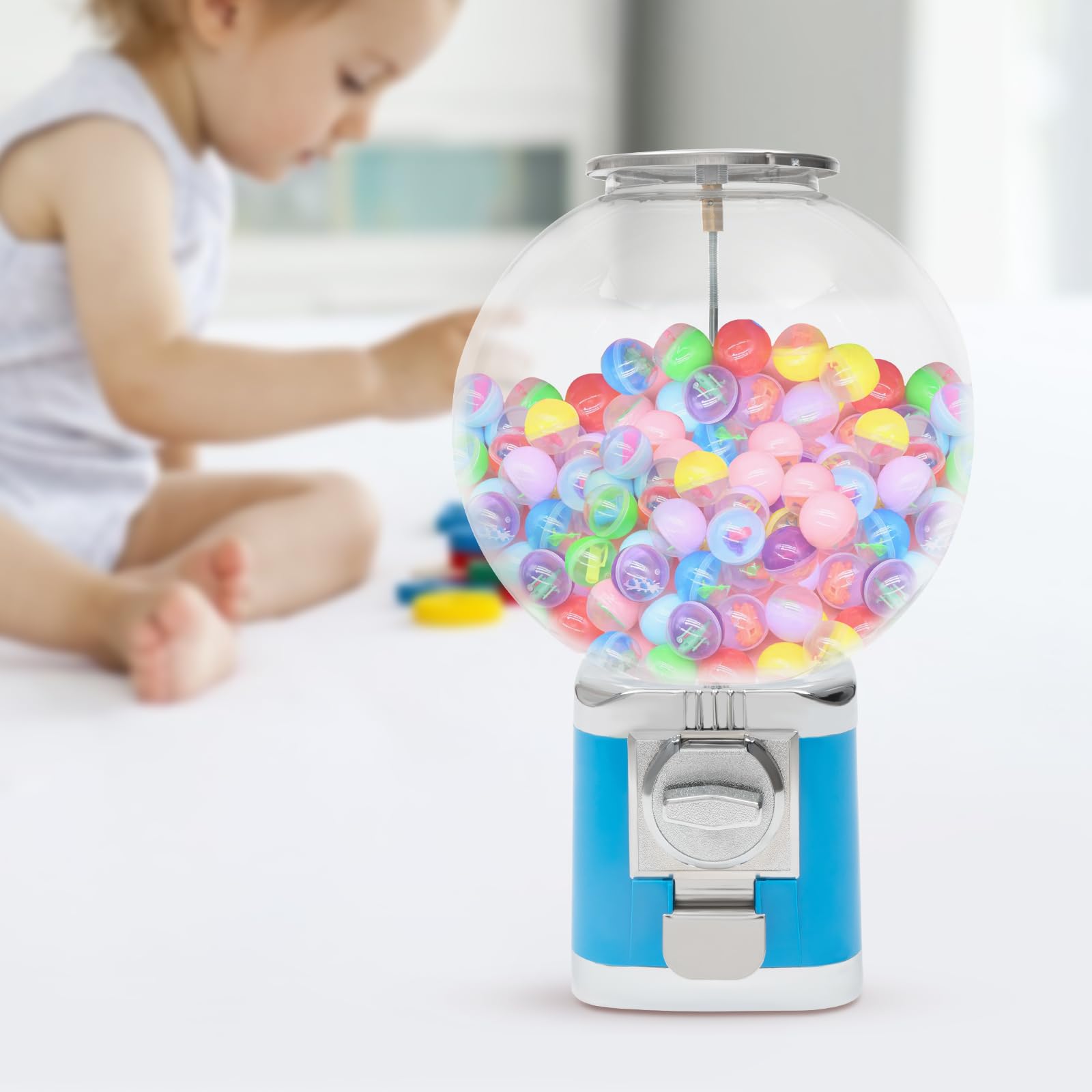 Gumball Machine Big Bubble Gumball Dispenser Machine 1.26in Ball Bulk Vending Machine w/Key Classic Bubble Capsule Toys Candy Dispenser Vending Machine