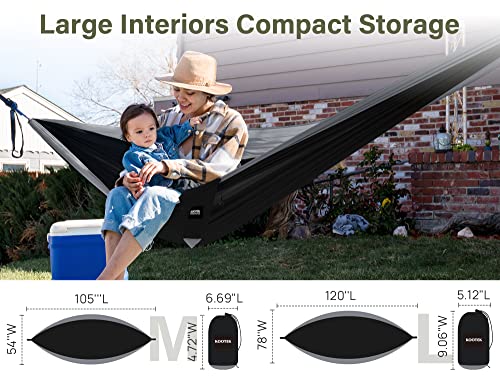 Kootek Camping Hammock Double Portable Hammocks Camping Accessories for Outdoor, Indoor, Backpacking, Travel, Beach, Backyard, Patio, Hiking