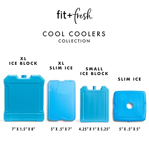 Cool Coolers by Fit + Fresh, XL Freezer Ice Block, Large and Powerful Ice Pack, Perfect for Insulated Cooler, Beach Bag, Backpack Cooler & More, 1PK, Blue