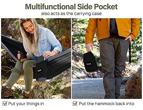 Kootek Camping Hammock Double Portable Hammocks Camping Accessories for Outdoor, Indoor, Backpacking, Travel, Beach, Backyard, Patio, Hiking