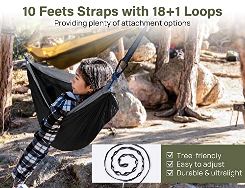 Kootek Camping Hammock Double Portable Hammocks Camping Accessories for Outdoor, Indoor, Backpacking, Travel, Beach, Backyard, Patio, Hiking