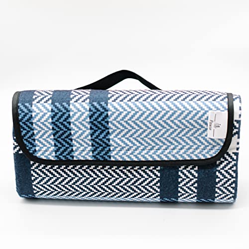 Picnic Blankets w/Stakes - Waterproof Camping Blankets - Foldable Compact Beach Blankets - Travel Picnic Blanket w/Polar Fleece & Peva - Portable Camping Gear - Perfect for Backyard, Park & More