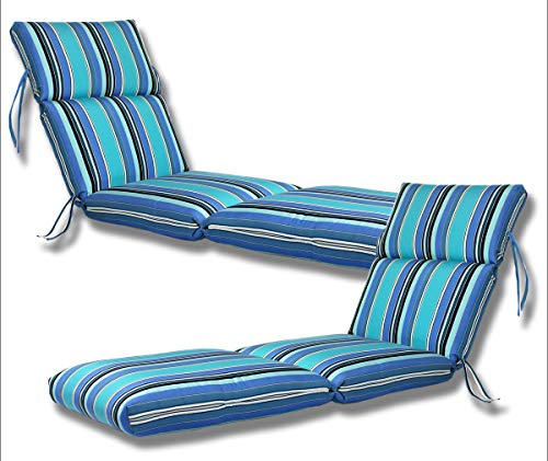 Comfort Classics Inc. Set of 2-22x74x5 Sunbrella Indoor/Outdoor Fabrics in Dolce Oasis CHANNELED Chaise Cushion