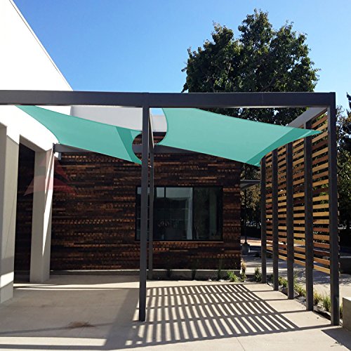 Windscreen4less 16' x 20' Rectangle Sun Shade Sail - Solid Turquoise Durable UV Shelter Canopy for Patio Outdoor Backyard - Custom