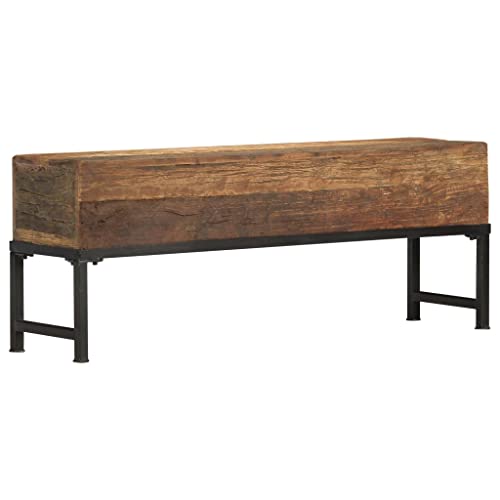vidaXL Bench Wooden Bench Hallway Dinner Dining Entryway Bench Living Room Bedroom Home House Seating Funiture 47.2" Solid Reclaimed Wood