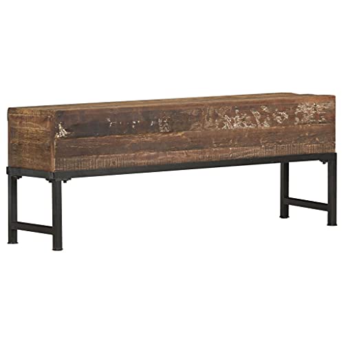 vidaXL Bench Wooden Bench Hallway Dinner Dining Entryway Bench Living Room Bedroom Home House Seating Funiture 47.2" Solid Reclaimed Wood