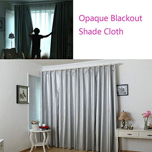 Blackout Drapery Shade Fabric Black and Silver 100 Percent Shading Light Waterproof Sunshade Cloth Light Weight (3Yards)
