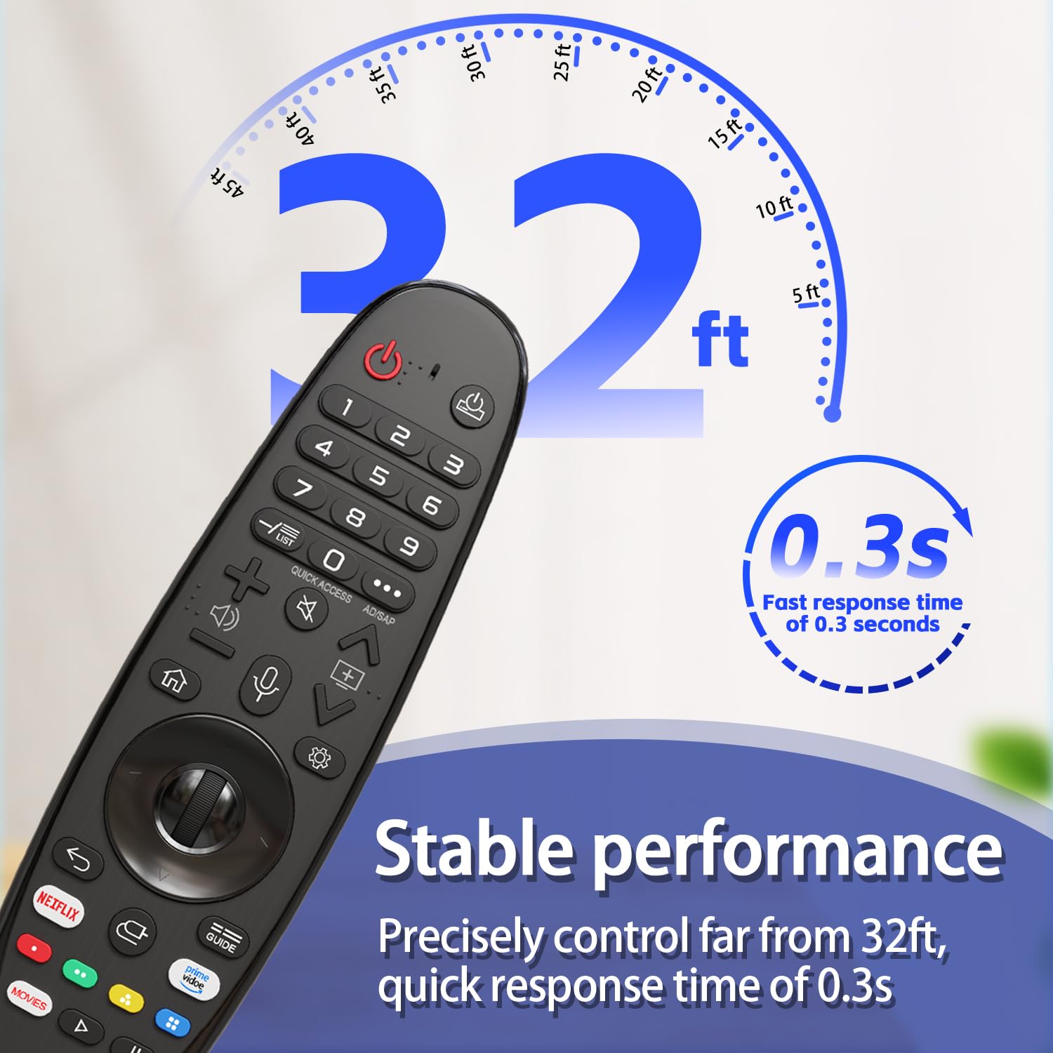 Magic Remote Control for LG Remote,AKB75855501,MR20GA Remote Control for LG UHD OLED QNED NanoCell 4K 8K with Netflix and Prime Video Hot Keys, [NO Voice Function No Pointer Function]