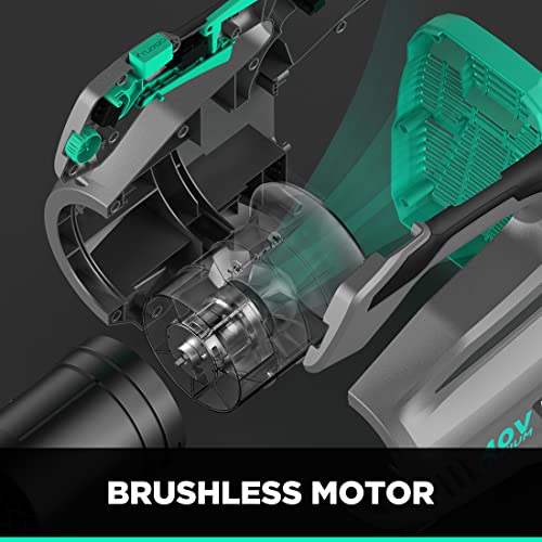 Litheli Cordless Leaf Blower 40V, Battery Leaf Blowers for Lawn Care, with Brushless Motor, Axial Blower for Blowing Leaf, Dust, Snow, Debris, with 2.5Ah Battery & Charger Included, Black