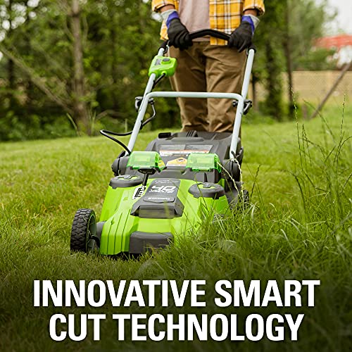 Greenworks 40V 20-Inch Cordless (2-In-1) Push Lawn Mower, 4.0Ah + 2.0Ah Battery and Charger Included 25302