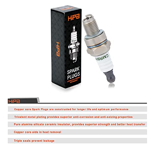 Hipa CMR6H Nickel Copper Core Standard Spark Plug Replace for NGK CMR6H Stihl FS90 FS100 FS110 FS40 FS50 FS56 HL90 HL110 HT100 KM90 BR500(4 Pack)