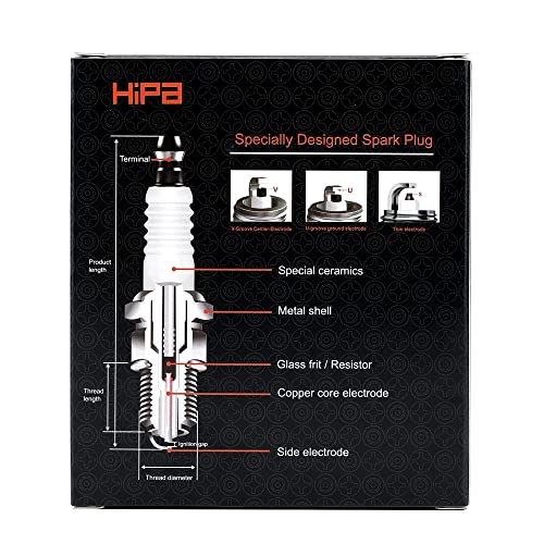 Hipa CMR6H Nickel Copper Core Standard Spark Plug Replace for NGK CMR6H Stihl FS90 FS100 FS110 FS40 FS50 FS56 HL90 HL110 HT100 KM90 BR500(4 Pack)