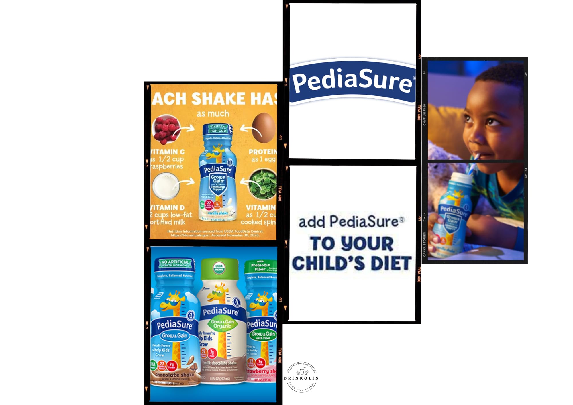 Immune Support Kids Protein Shake Grow & Gain Chocolate Flavor, 8 Fl Oz 8 Pack