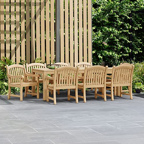 Amazonia SC SUMBAWAARM Newcastle Patio Armchair | Certified Teak | Ideal for Outdoors, 23Lx25Wx35H, Light Brown