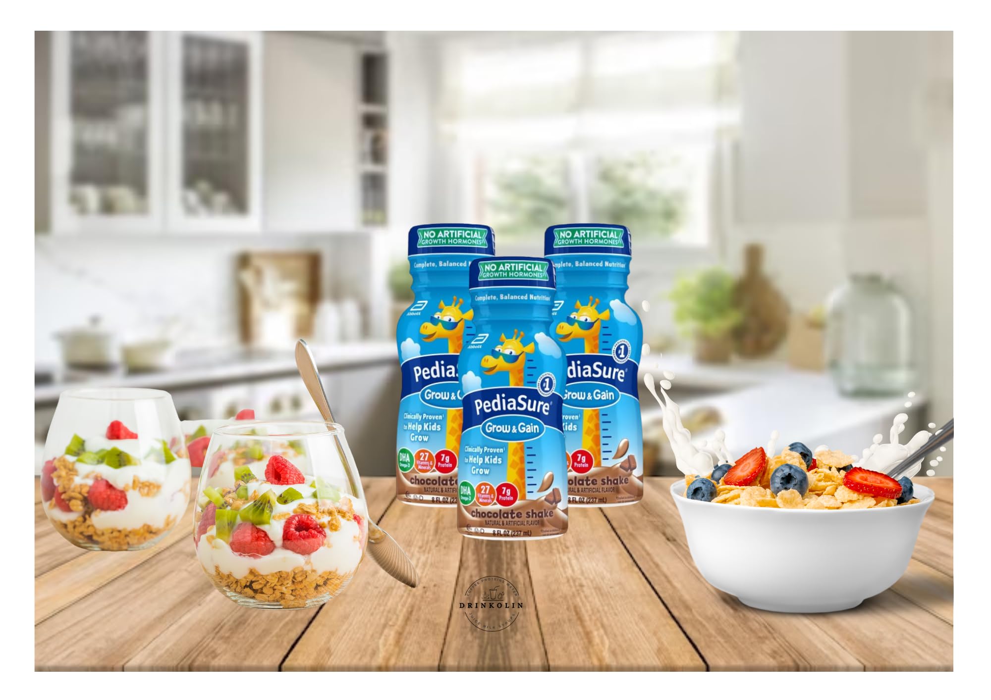 Immune Support Kids Protein Shake Grow & Gain Chocolate Flavor, 8 Fl Oz 8 Pack