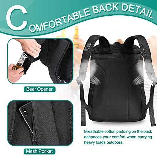GoHimal Cooler Backpack Insulated Leak Proof 30 Cans Large Capacity with Multiple Pockets Black
