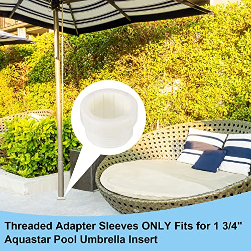 Taiyin 4 Pcs Pool Umbrella Stabilizer Adapter Threaded Adapter Sleeves Pool Umbrella Sleeve Umbrella Pole Stabilizer for Outdoor Patio Deck 1 3/4" Umbrellas Insert(White)